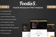 Foodies-Food&Restaurant PSD Template, a Websites & App Template by temRam
