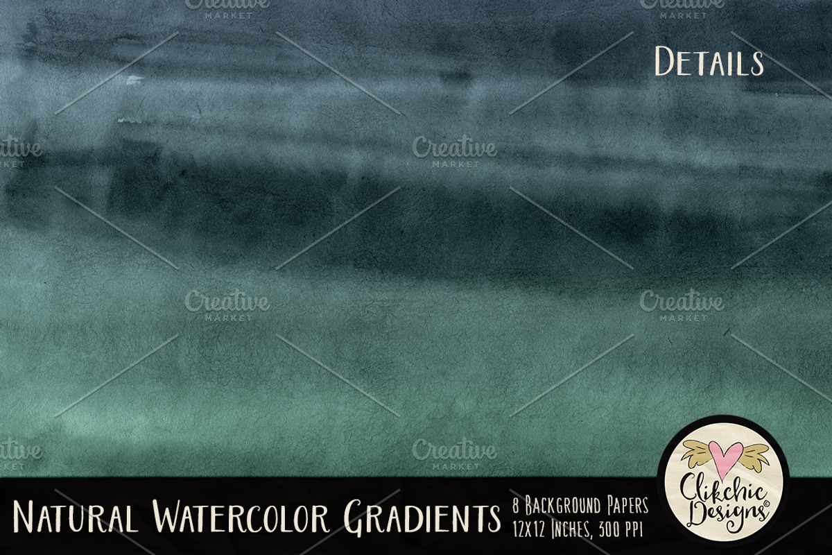 Natural Watercolor Gradient Textures, a Texture Graphic by Clikchic Designs