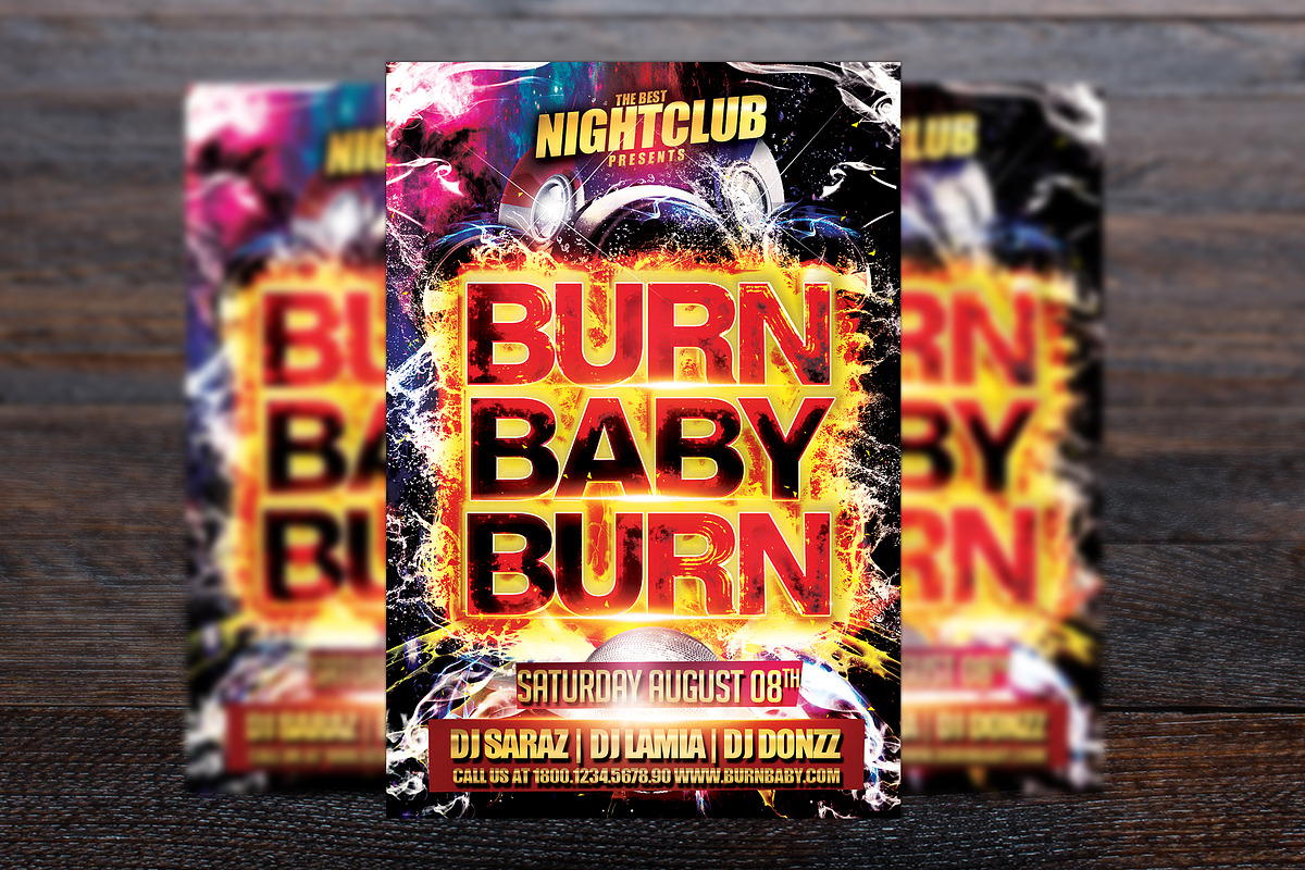 Burn Baby Burn Party Flyer, a Flyer Template by Design Addict ...