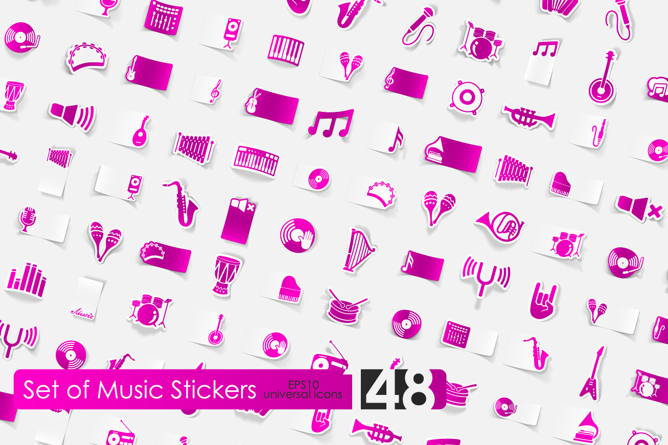 148 music stickers, an Icon by Palau