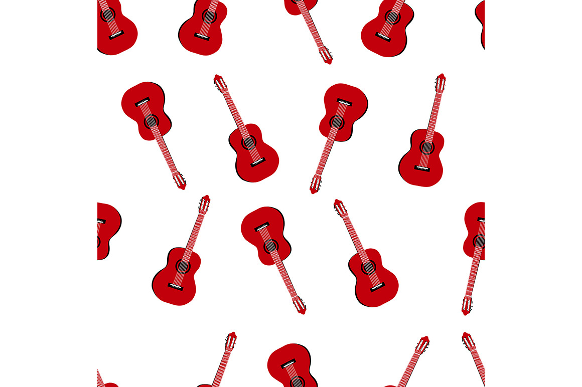 Seamless pattern with guitars, a Pattern Graphic by Woters little shop