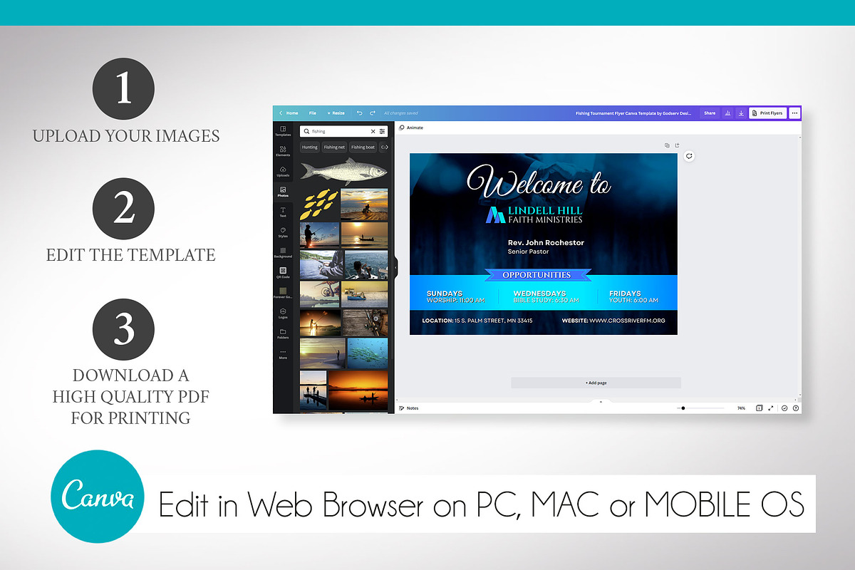 Church Welcome Card Canva Template | Creative Market
