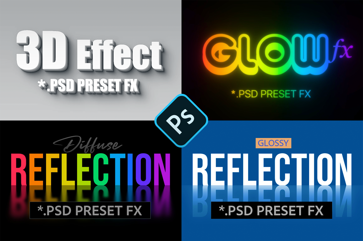 Photoshop's 5 in 1 FXs bundle, a Mockup by R M | Creative Market