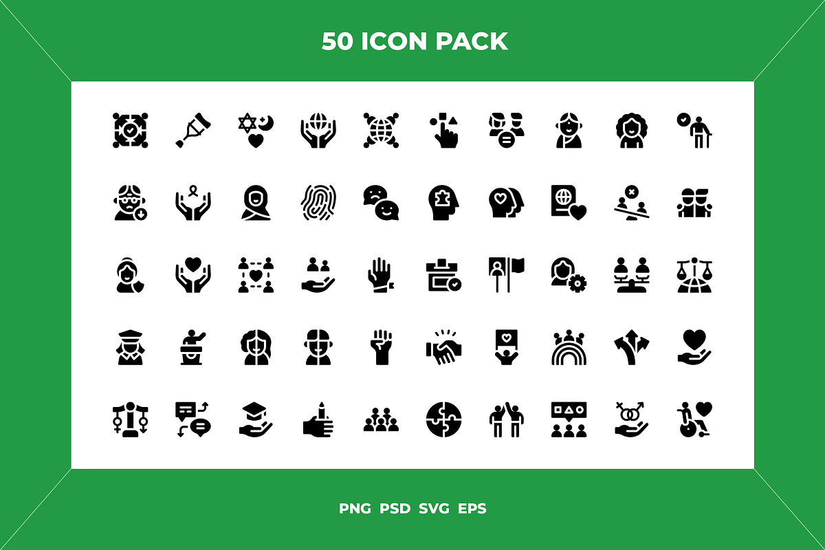 Diversity inclusion icons, an Outline Icon by Wencory
