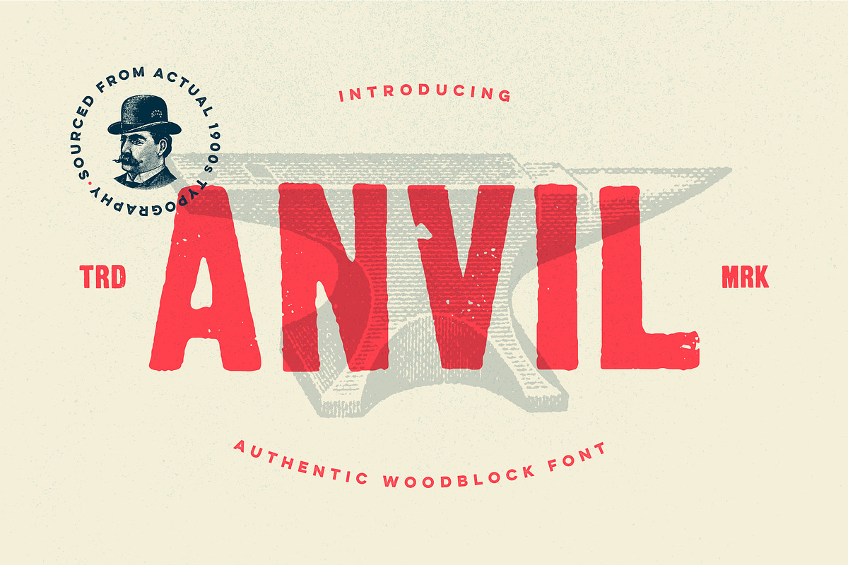 Anvil - Woodblock Display Font, a Font by Union Type & Texture