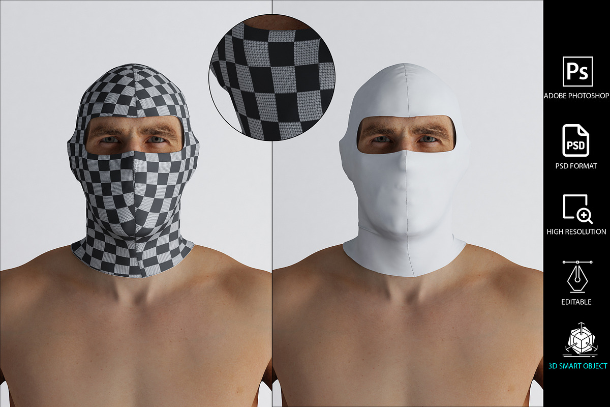 Balaclava Mask Mockup, a Hat Mockup by GraphicVil