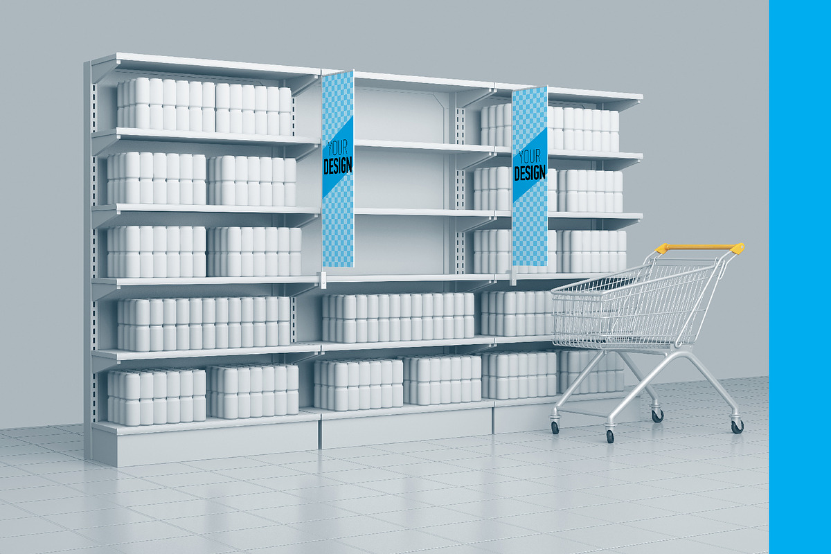 POSM Store Shelf Banner Mockup