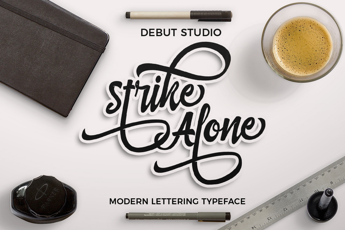 Strike Alone Script, a Script Font by Debut Studio