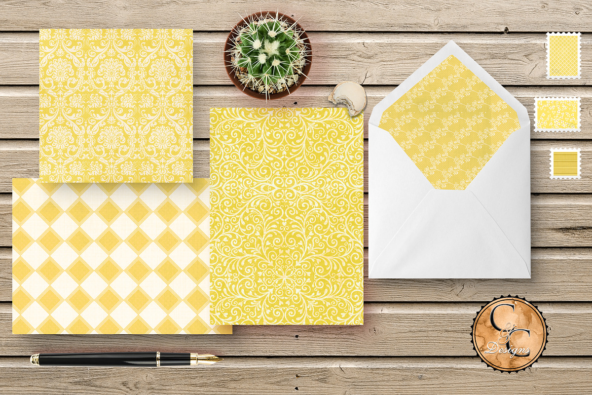 18 Richly Yellow Digital Paper Pack, an Object Graphic by Captured and ...
