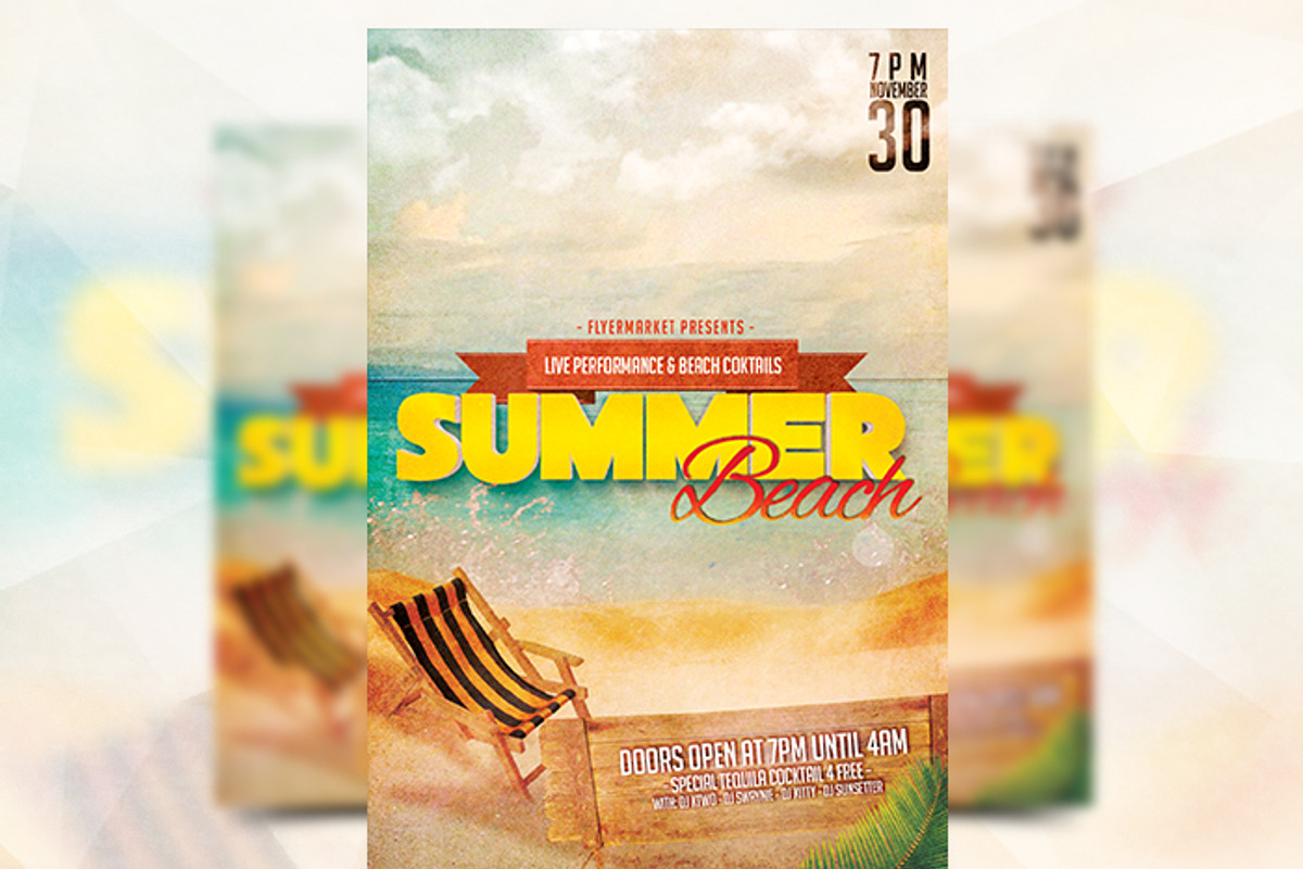 Summer Beach - Flyer Template, a Flyer Template by Flyermarket