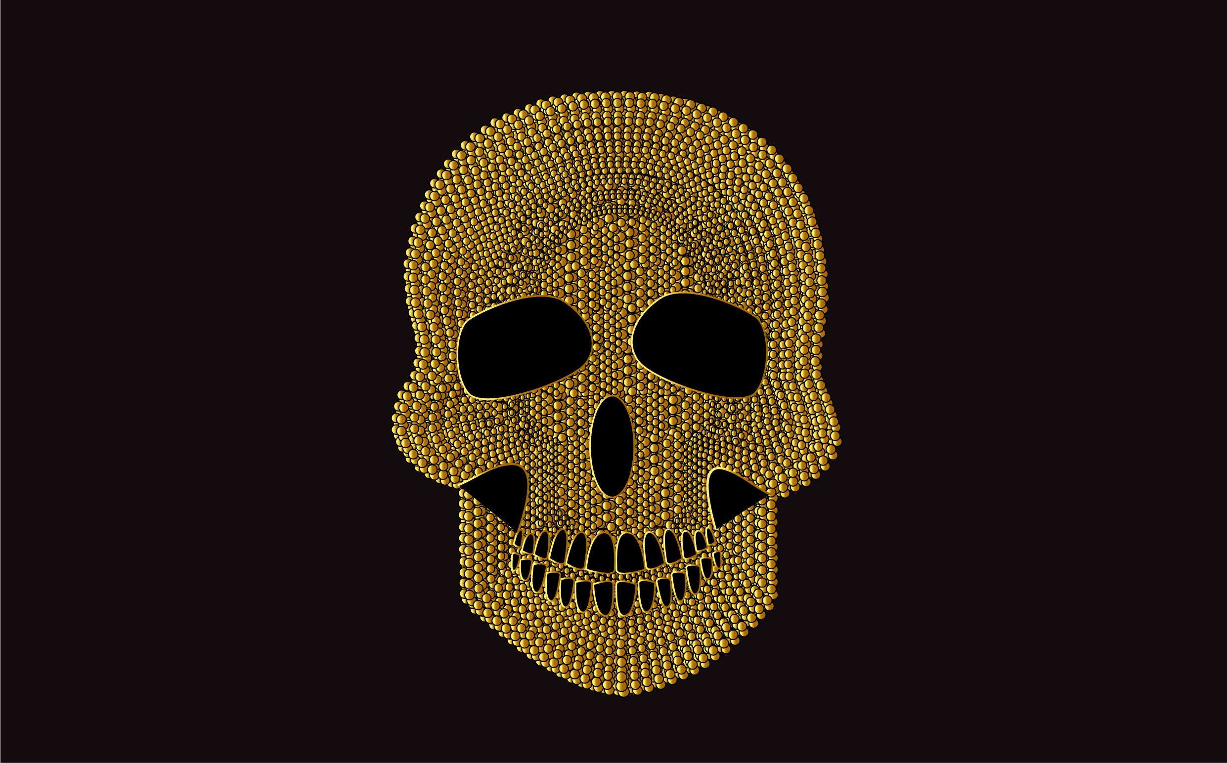 Skull icon gold with pearls vector, a Background Graphic by ...
