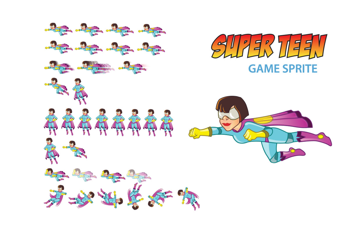 Super Teen Game Sprite, an Illustration by Silpin