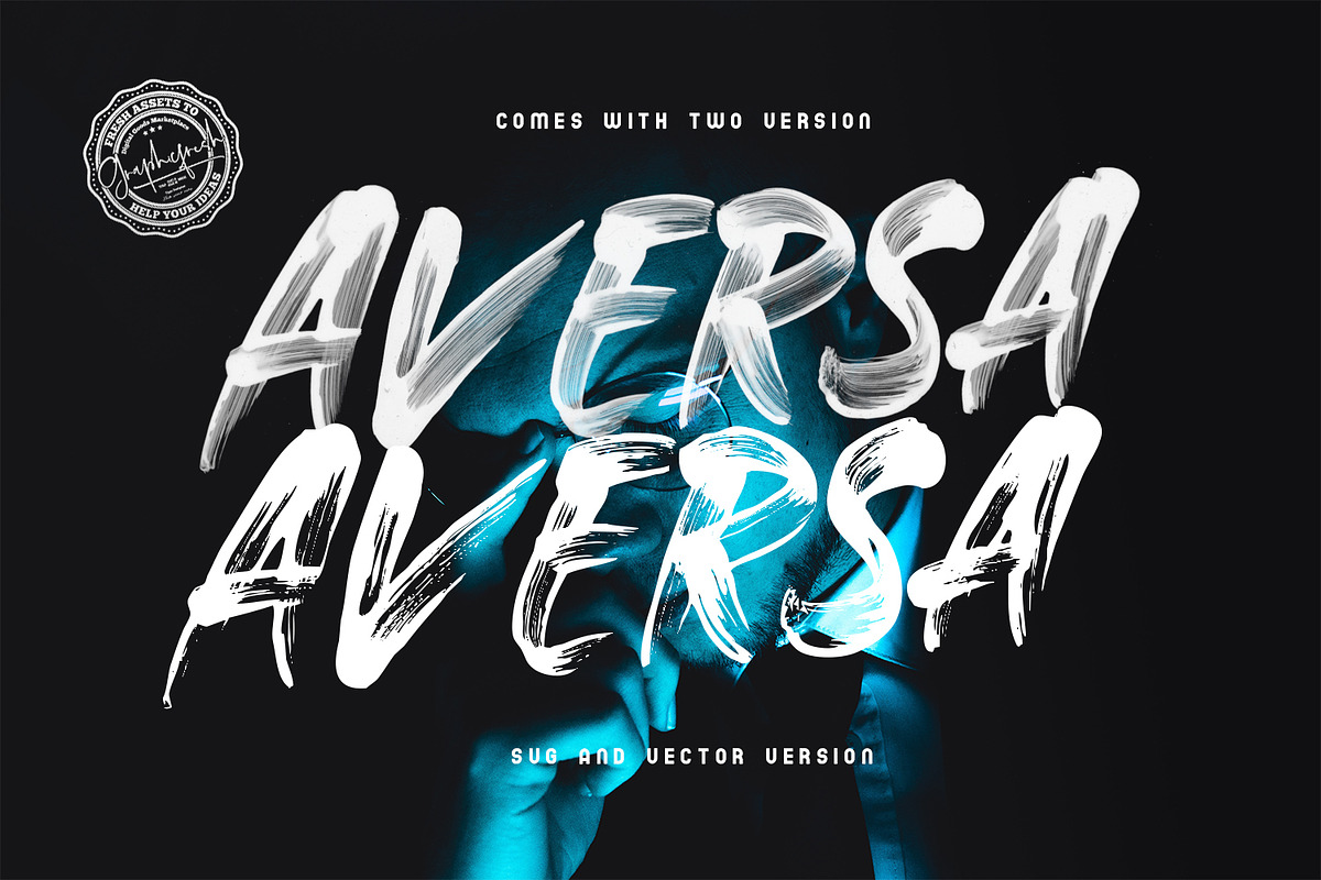 Aversa SVG Font + 27 Brushes, a Script Font by Graphicfresh