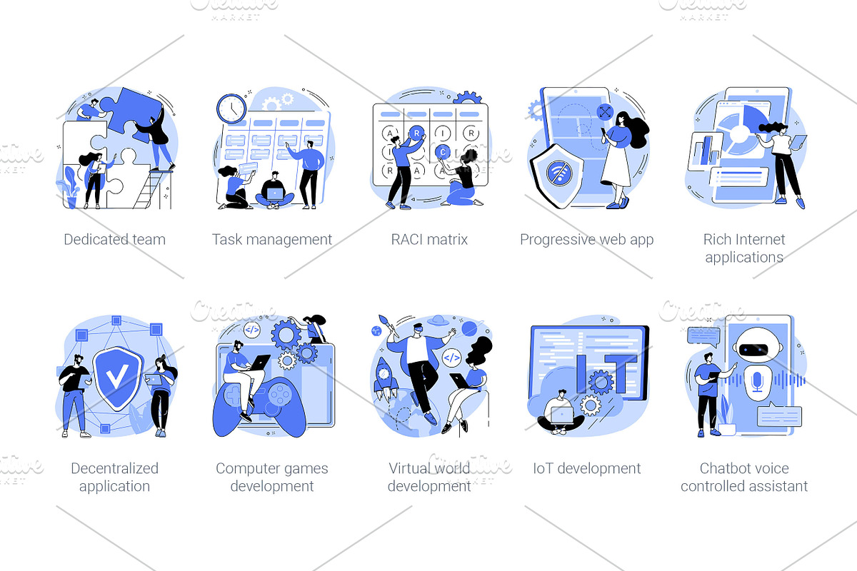 Development UI illustrations vol.2, a Templates & Theme by Visual ...