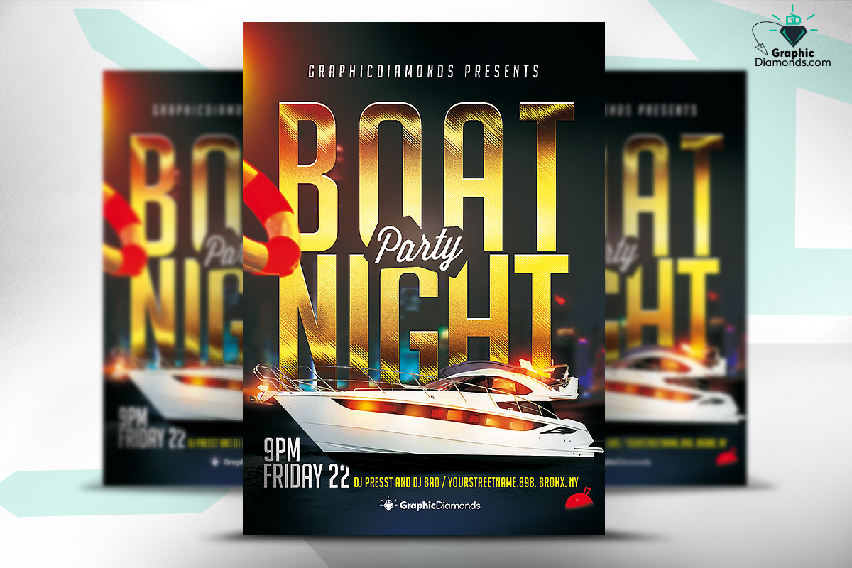 Boat Party Flyer PSD, a Flyer Template by GraphicDiamonds
