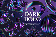 Dark Holo Iridescent 3D Shapes, a Graphic by LarysaZabrotskaya