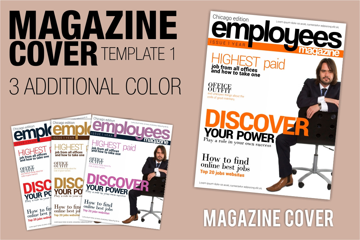 EMPLOYEES magazine cover template 1, a Magazine Template by MariusDesign