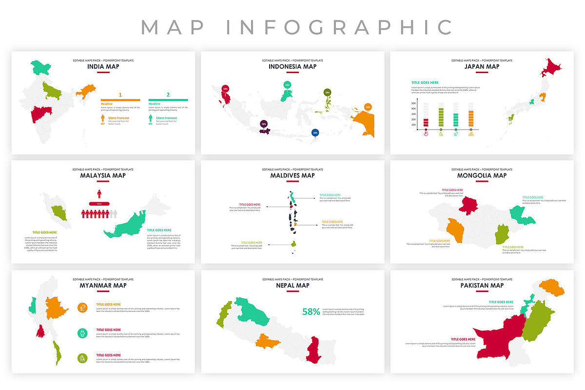 Editable Maps Pack PowerPoint, a Presentation Template by Digitcase x Wealthwells