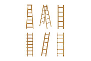 Wooden Stairs Ladders Different Set | Graphic Objects ~ Creative Market