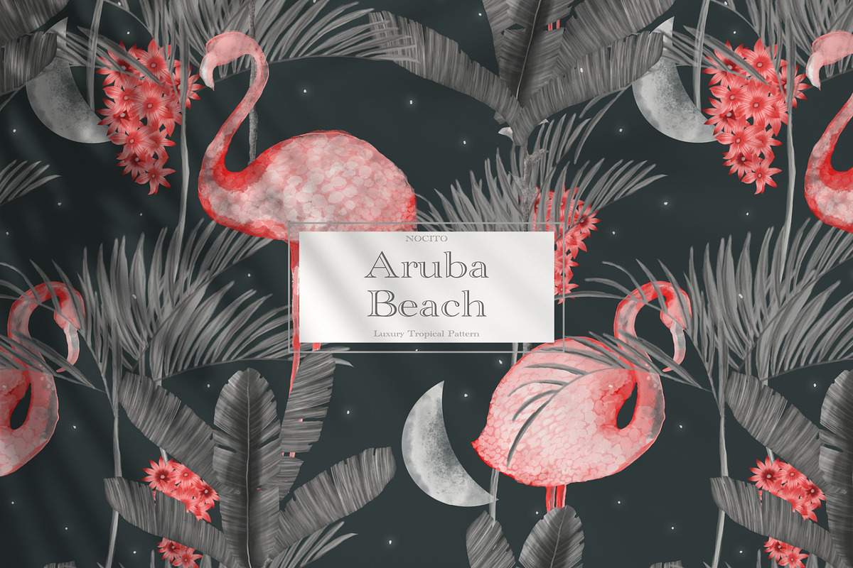 Aruba Beach Luxury Tropical Pattern, a Pattern Graphic by Nocito Design