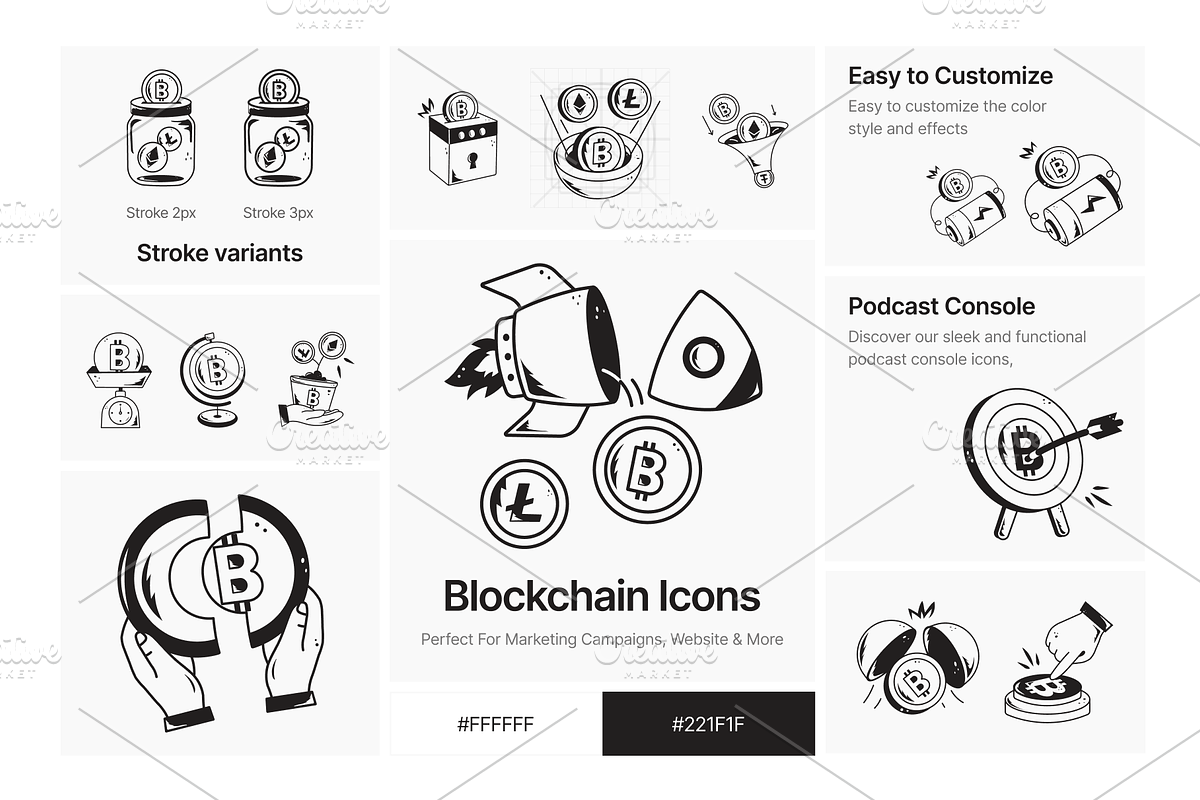 Animated Blockchain and Crypto Icons
