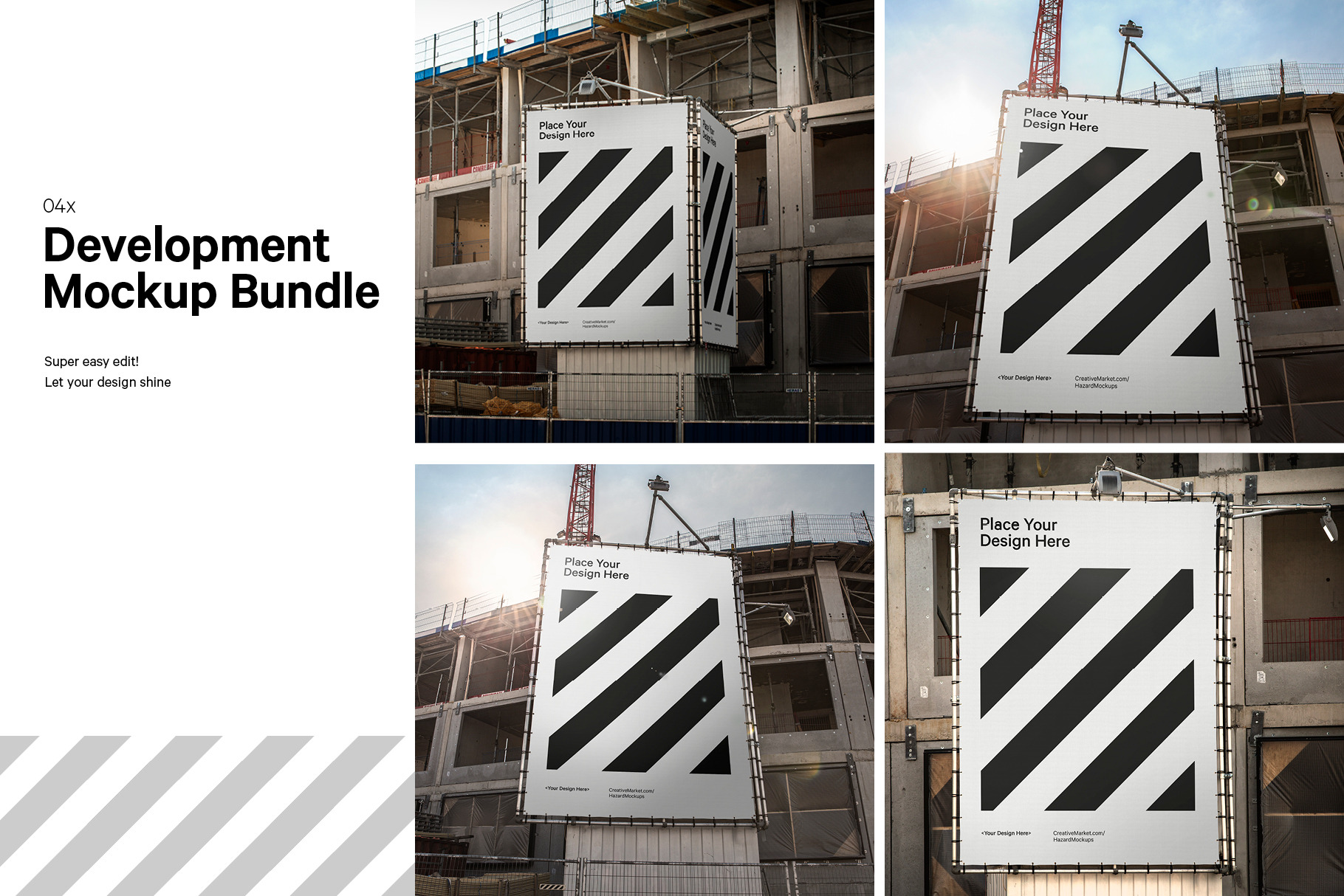4x Construction Mockup Bundle Vol.1, an Advertising Mockup by HAZARD ...