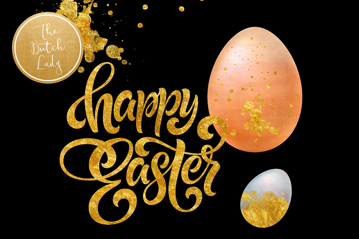 Sparkly Easter Eggs Clipart Set, a Decorative Illustration by The Dutch ...