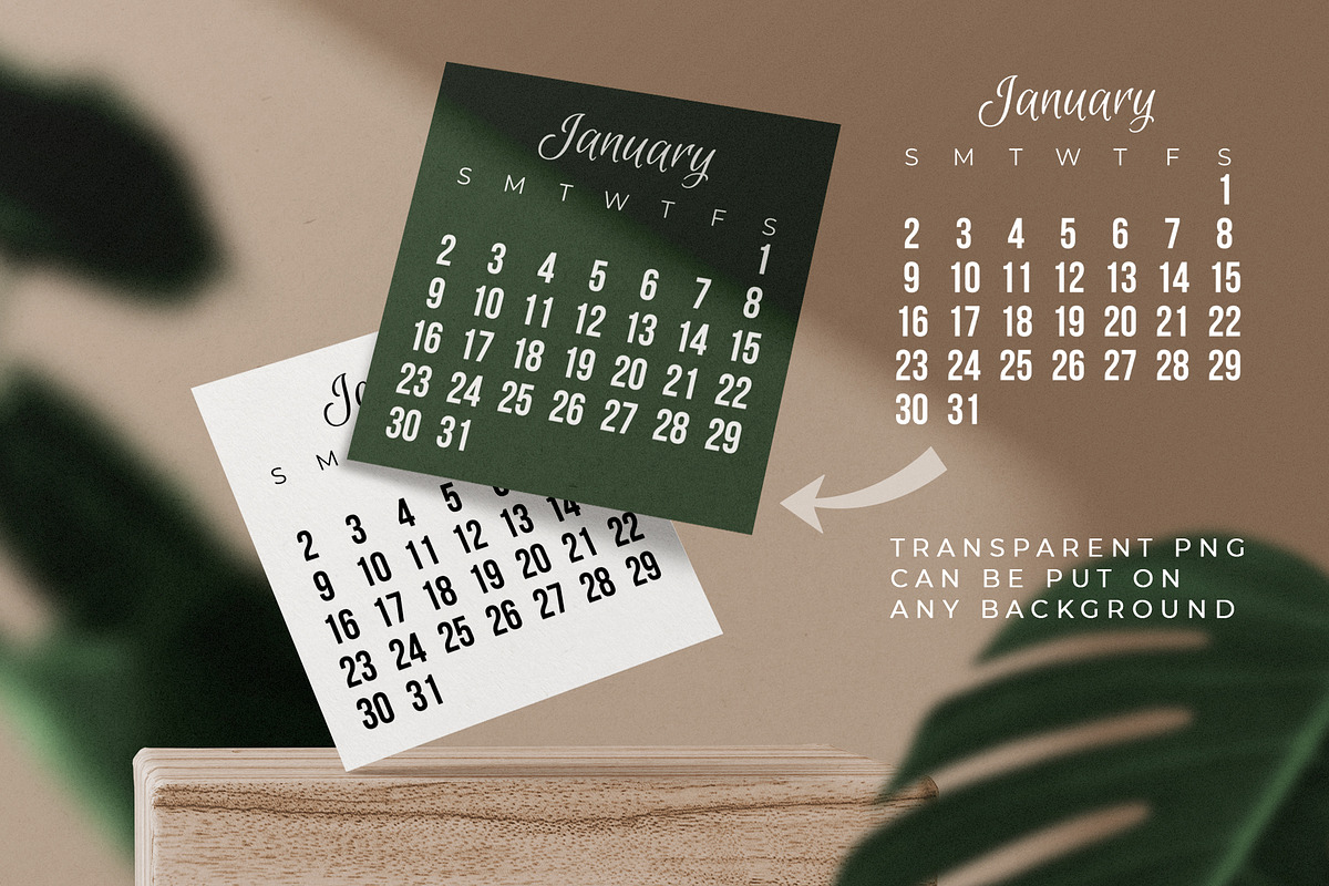 2022 Mini Calendar Monthly / Sticker, a Social Media Template by Vista