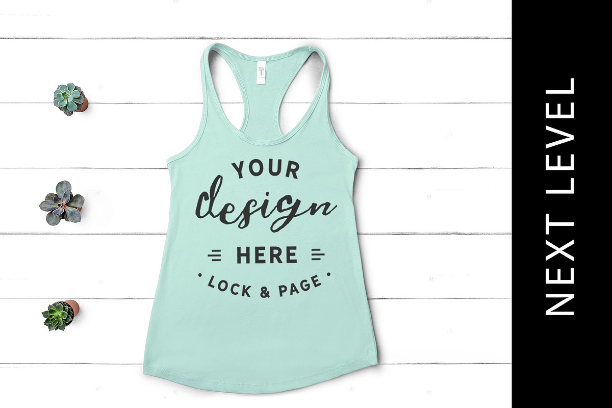 Next Level Mint Muscle Tank Mockup, a Shirt Mockup by lock and page