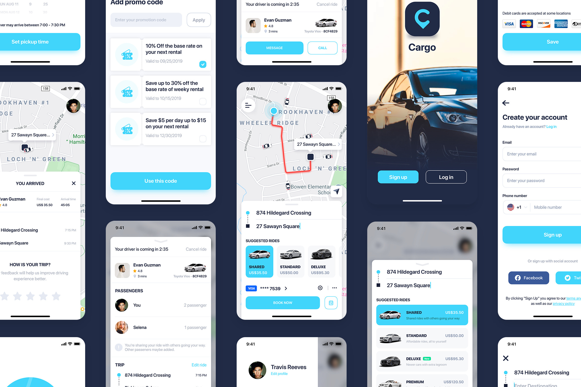 Cargo - Car Booking & Sharing App, an UI Kit Template by hoangpts ...