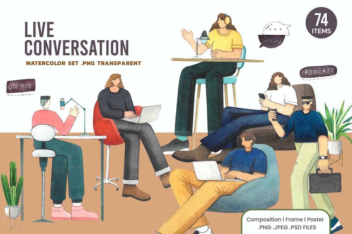 Live Conversation Watercolor