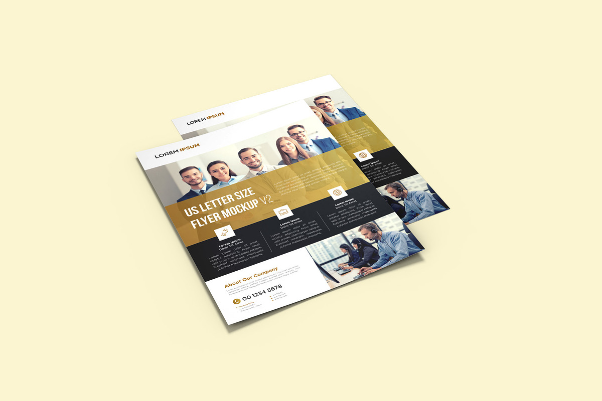 US Letter Size Flyer Mockup, an Advertising Mockup by Illusiongraphic