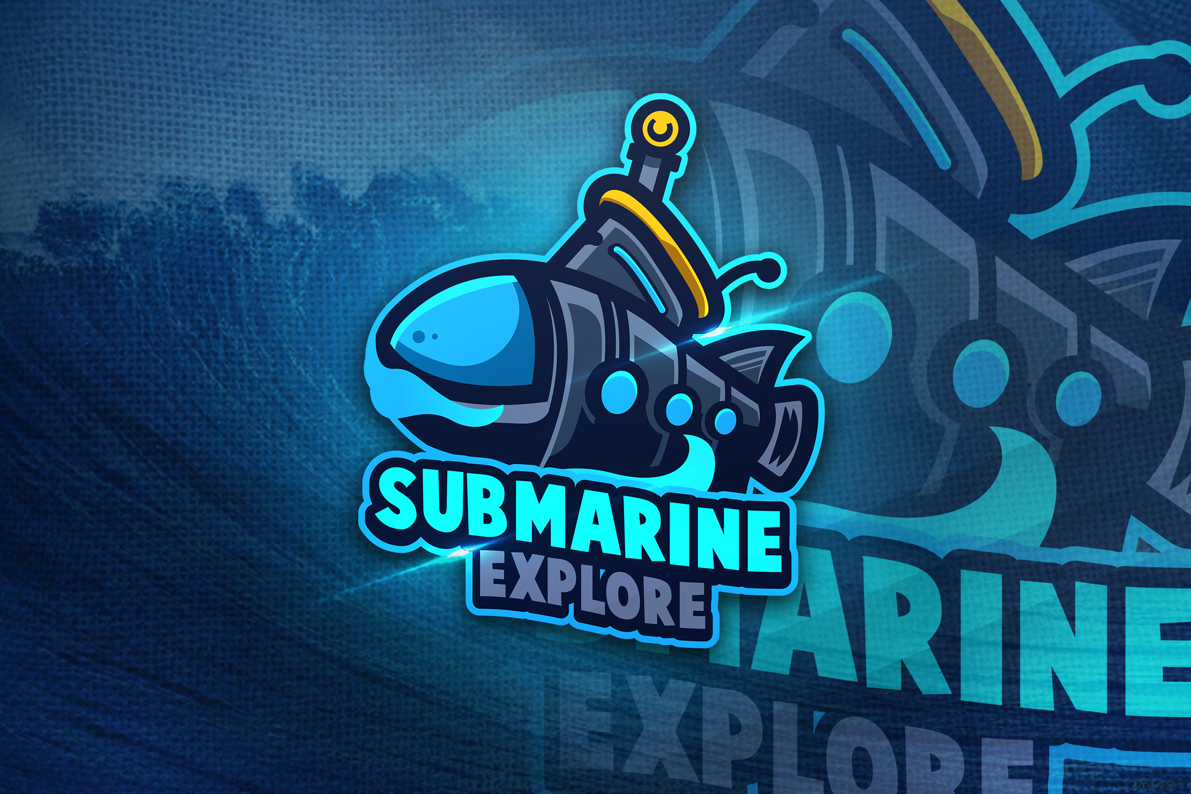 Submarine Explore - Mascot Logo, a Branding & Logo Template by AQR Studio