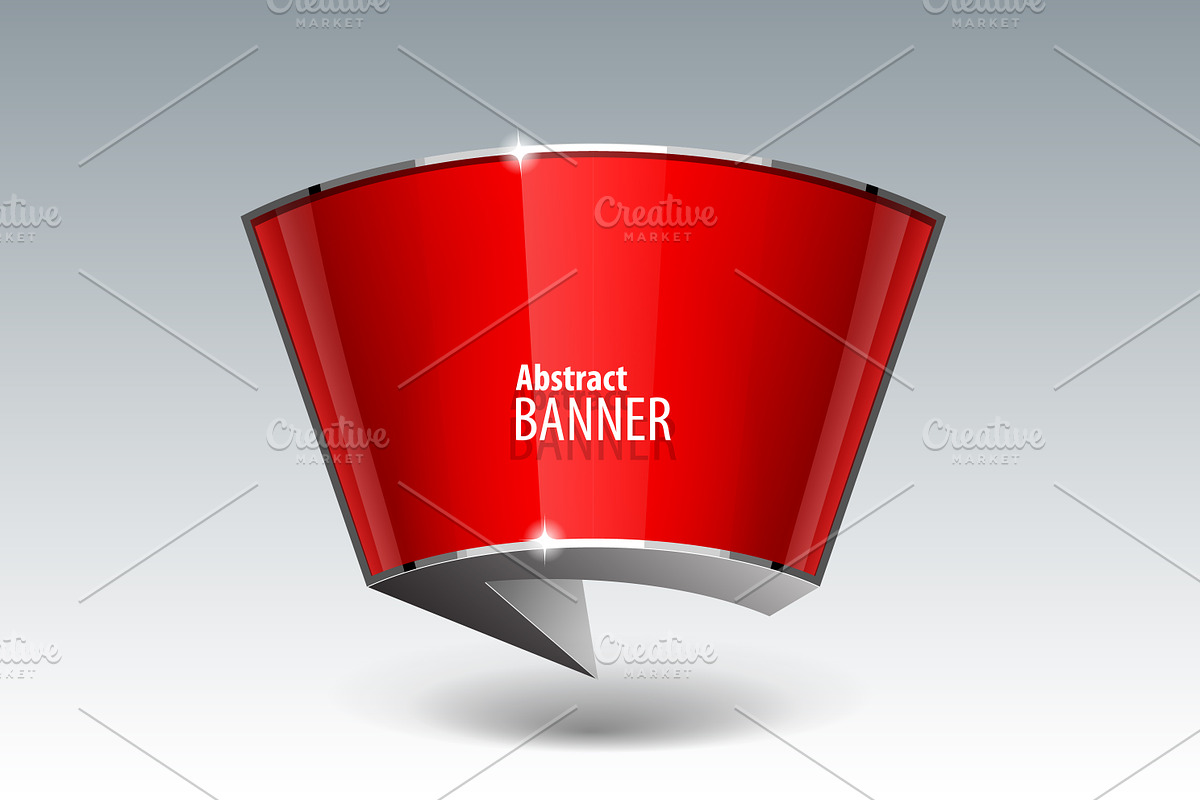 Shiny gloss red vector banner, an Object Graphic by Sunny