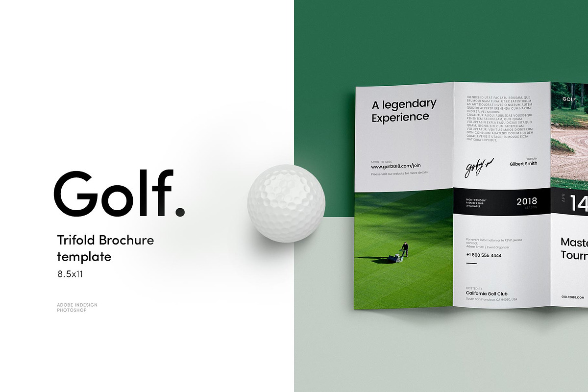 Golf Tournament Trifold Brochure, a Brochure Template by IdealUI