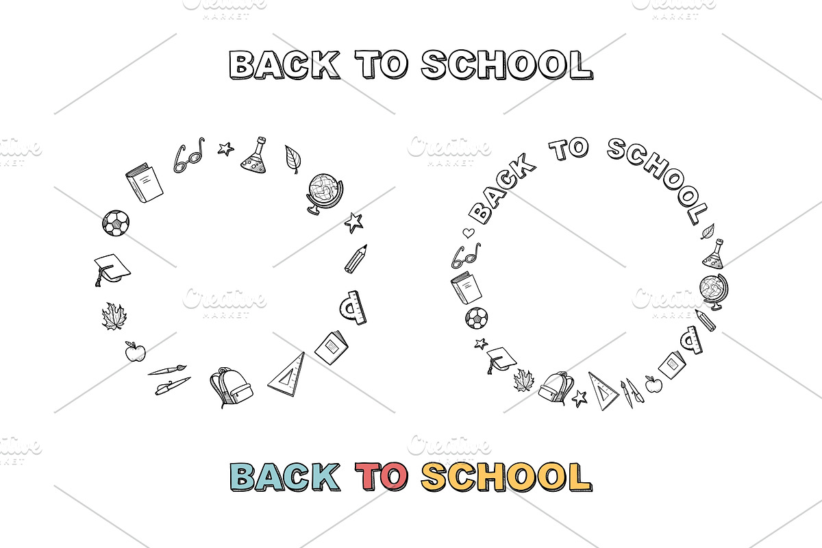 VECTOR SCHOOL SET, an Education Illustration by Kattarina Po