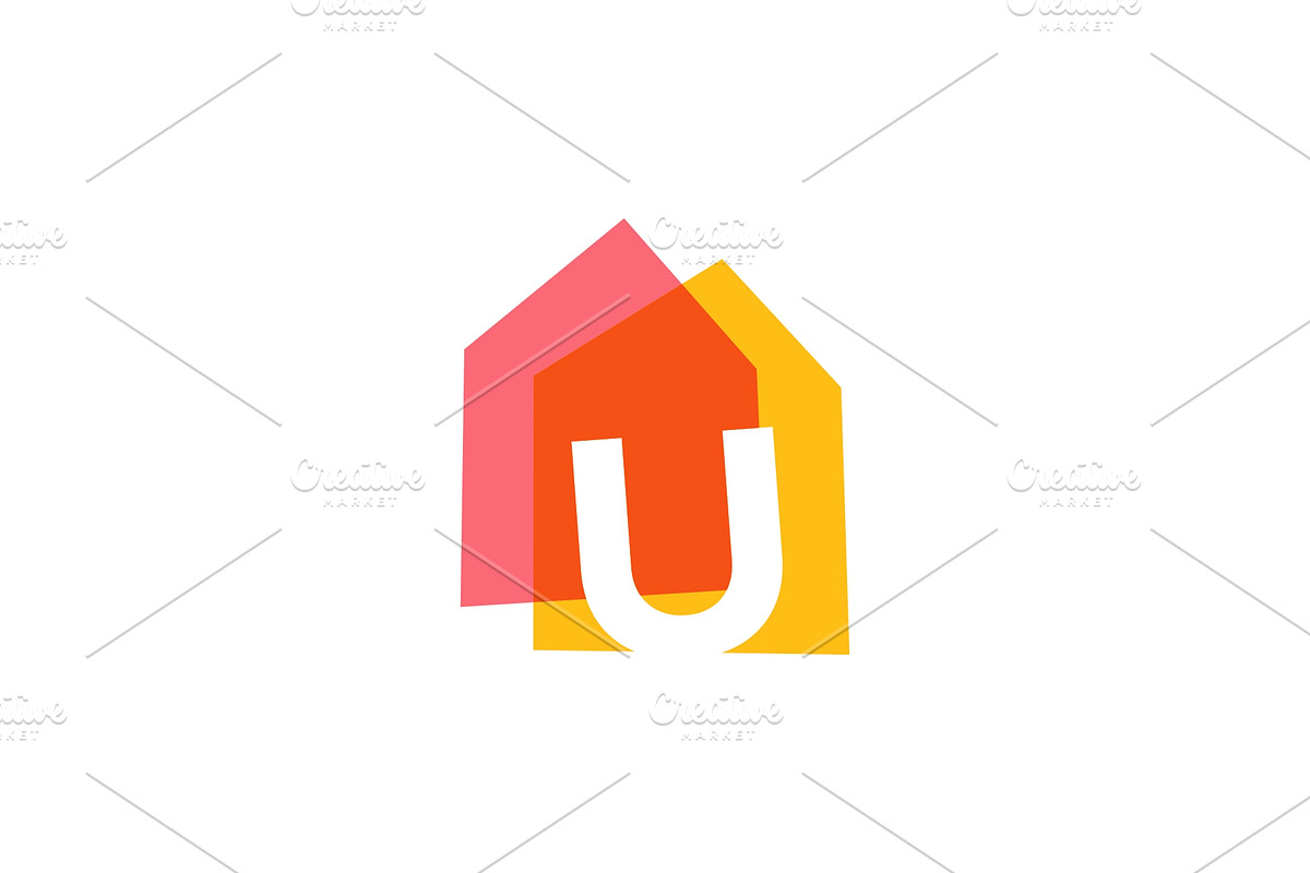 letter u house home overlapping, a Branding & Logo Template by VSTRD ...
