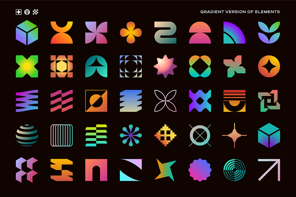 275 Modern Geometric Vector Elements, an Object Graphic by Vecster