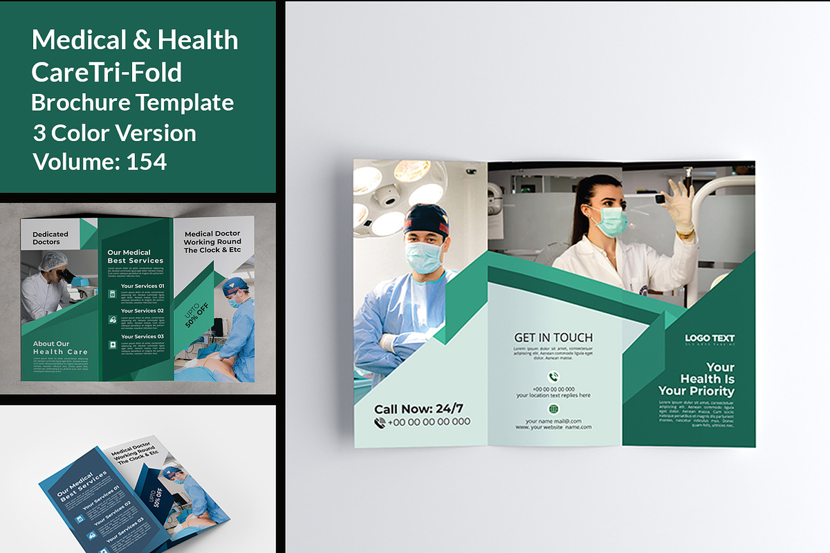 Medical Healthcare Trifold Brochure, a Brochure Template by MRI STUDIO