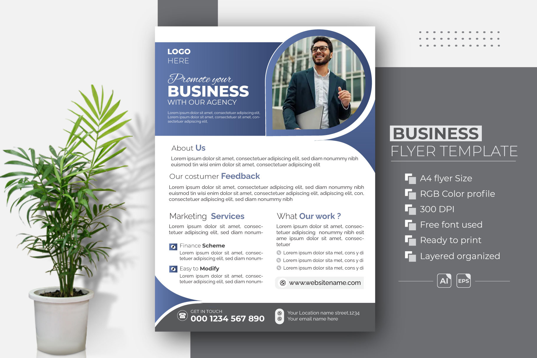 Modern Business flyer template, a Flyer Template by Designstar63
