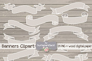 Rustic banner clipart, an Illustration by burlapandlace