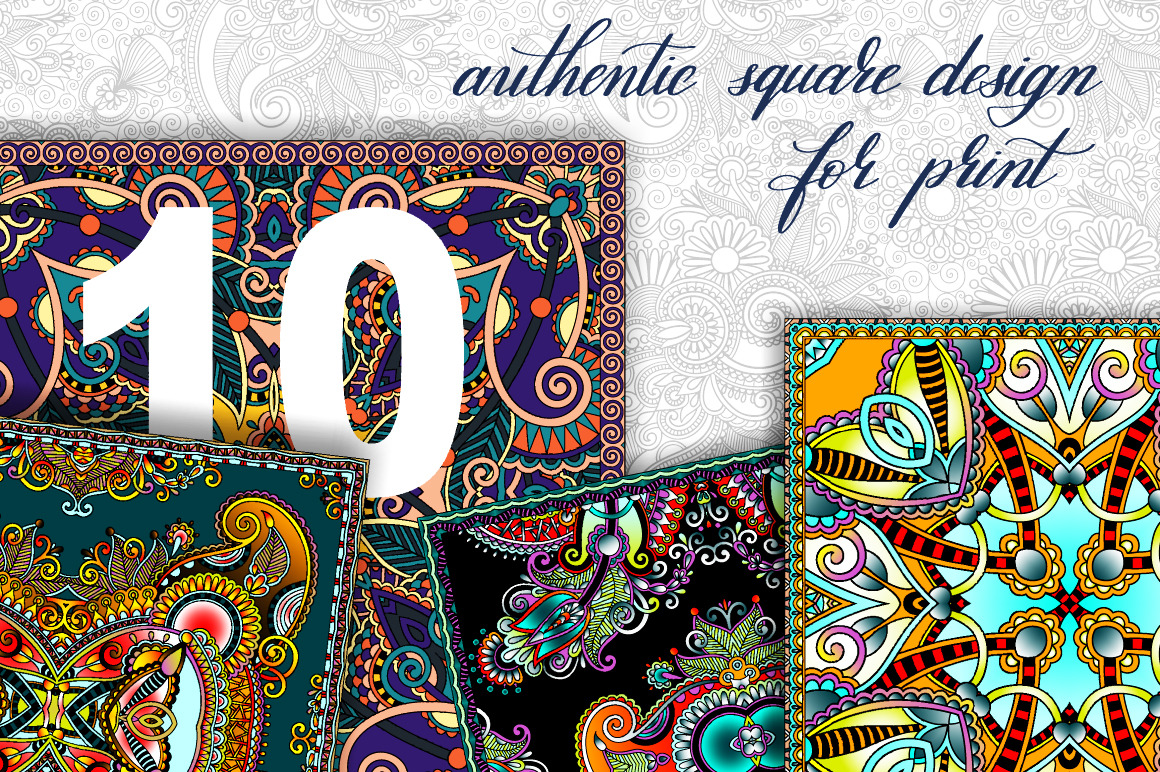10 authentic square design for print, a Pattern Graphic by karakotsya