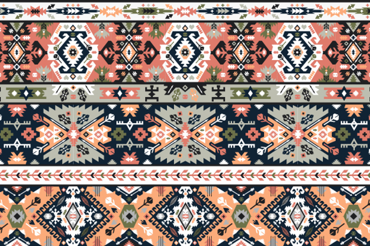 Collection Bright Aztec Patterns, a Pattern Graphic by tomuato