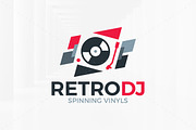 Retro DJ Logo Template, a Branding & Logo Template by LOGOMAGINE