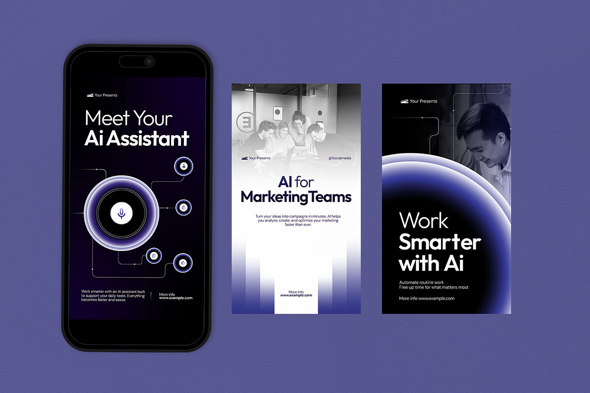 AI Assistant Instagram Template, a Social Media Template by graphicook