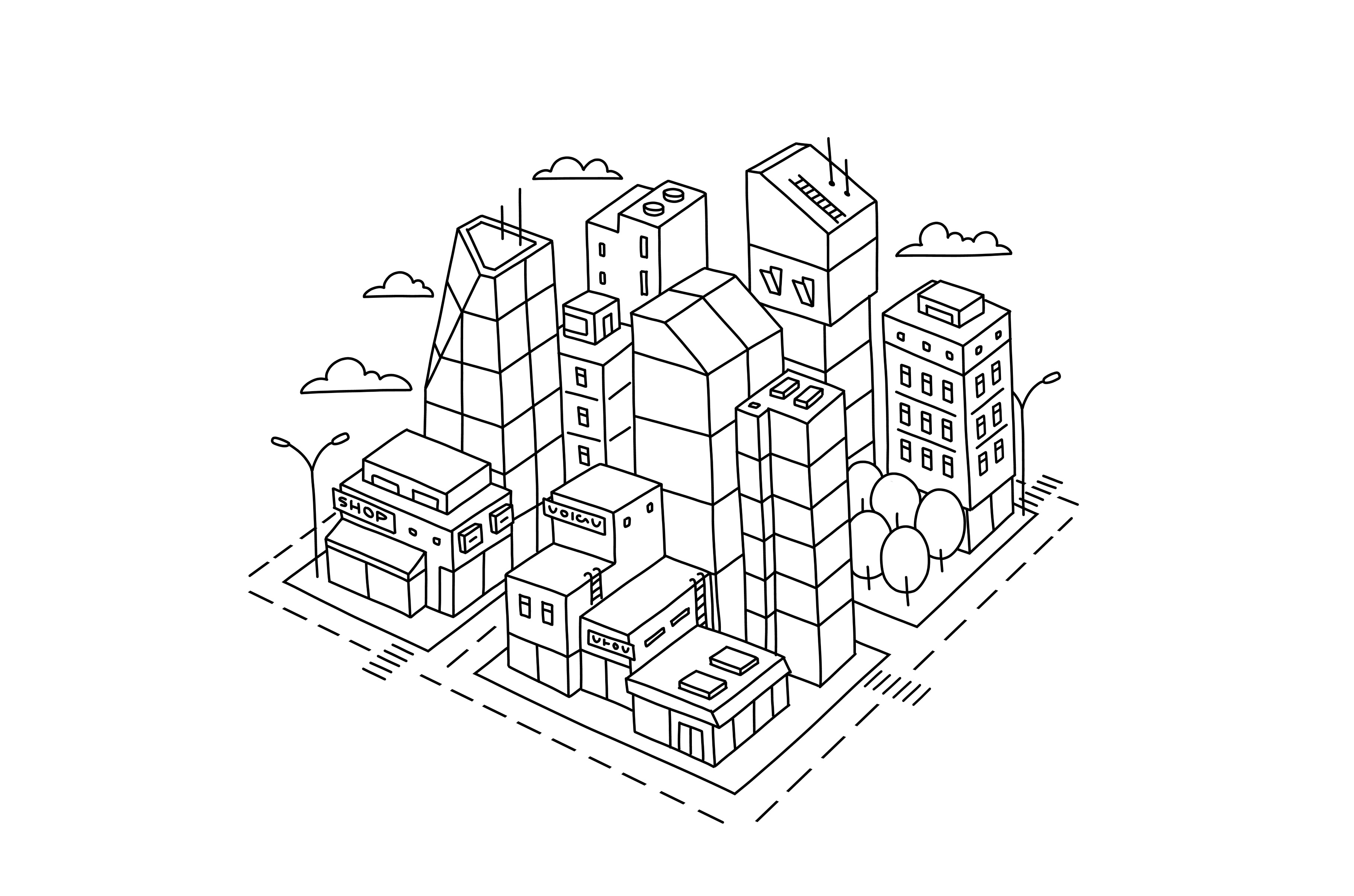 City district square. Locality area, an Illustration by Vector ...