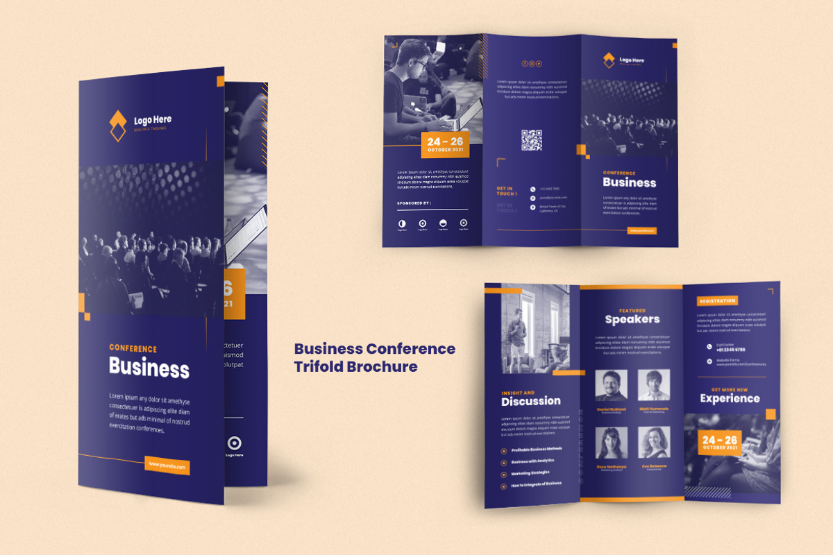 Business Conference Trifold Brochure, a Brochure Template by Rahardi ...