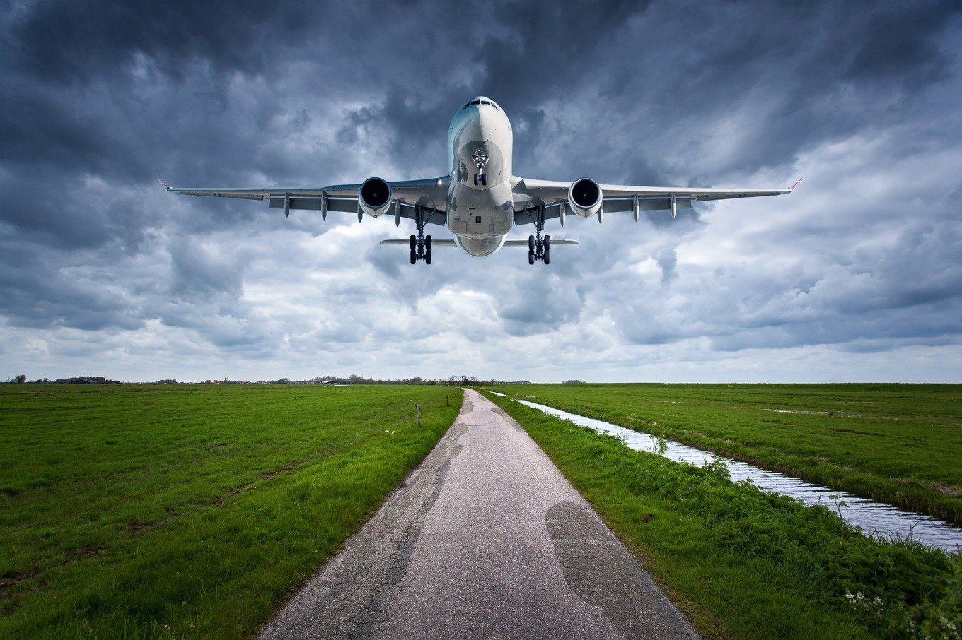 Airplane and country road. Landscape, a Transportation Photo by den ...