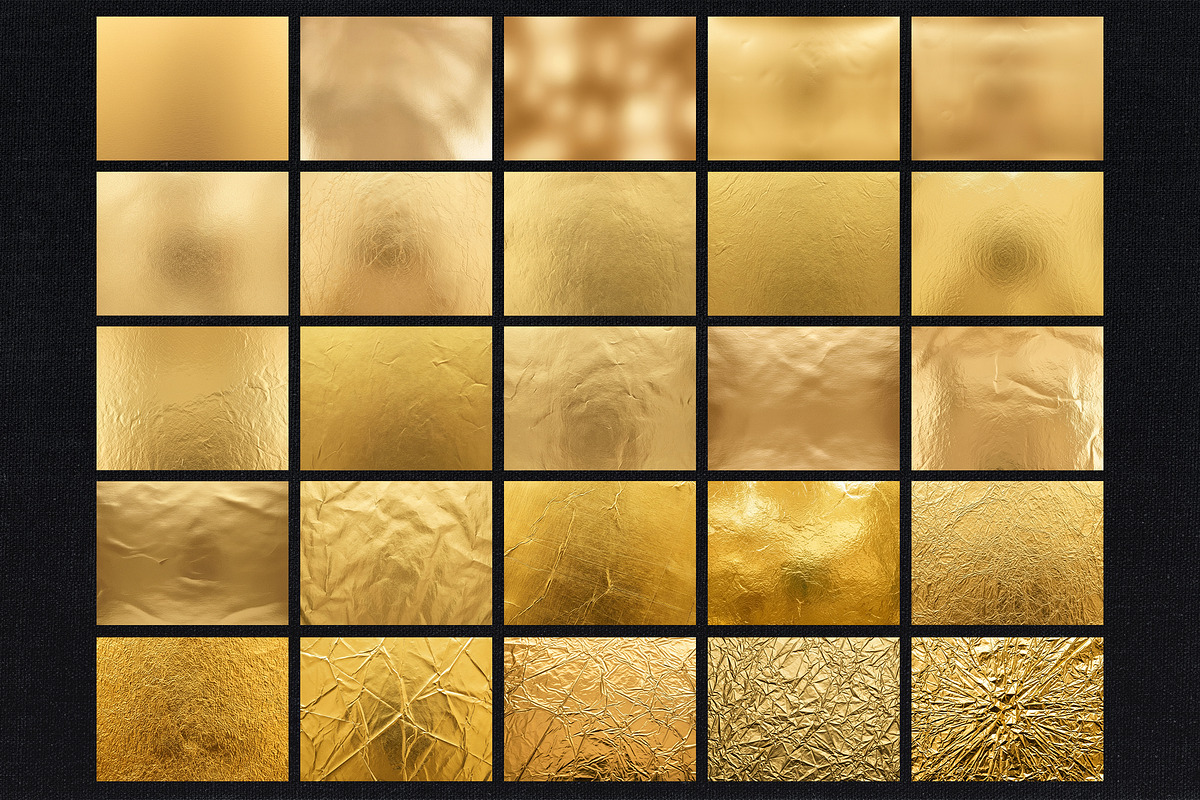 25 Gold Foil Texture Overlays, a Texture Graphic by smishura