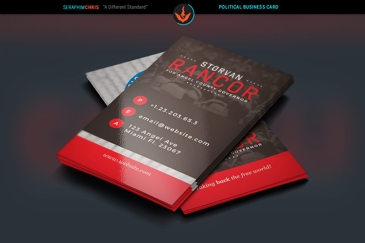 Political Business Card Template, a Business Card Template by SeraphimChris